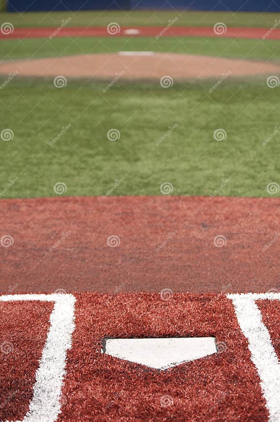 View of Baseball Field from Home Plate Stock Photo - Image of pastime ...