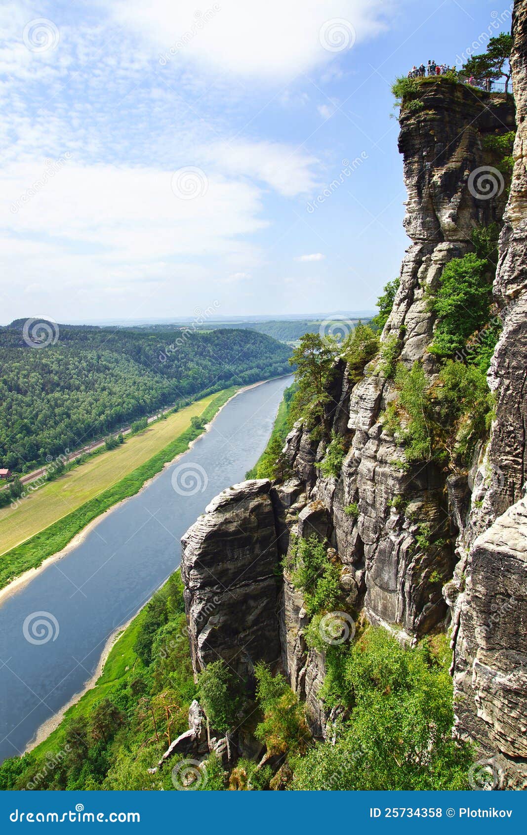 View from the Bastei on the River Elbe, Germany Stock Photo - Image of ...