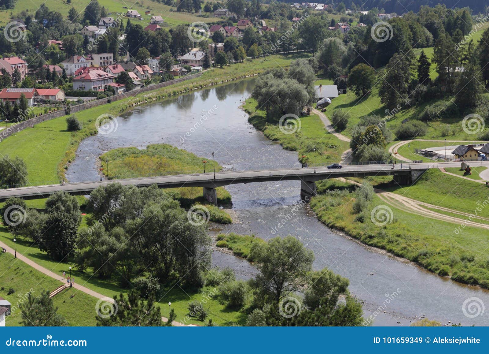 View from Baszta Mountain To Bridge Over Poprad River. Editorial Stock ...