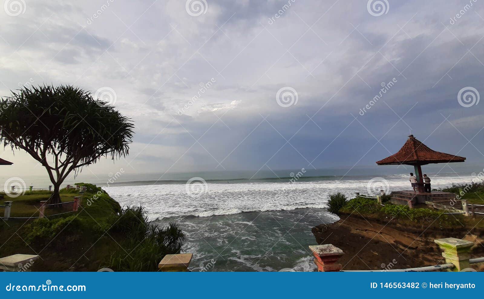 This a View from Batu Hiu Beach at Pangandaran Beach Stock Photo ...