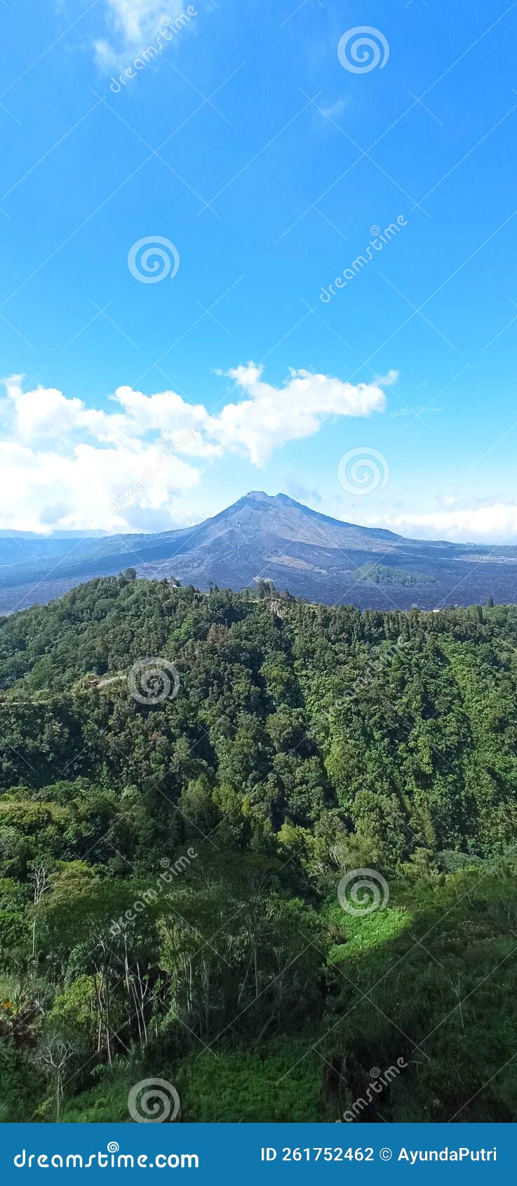 View of Batur Mountain in Kintamani - Bali Stock Photo - Image of ...