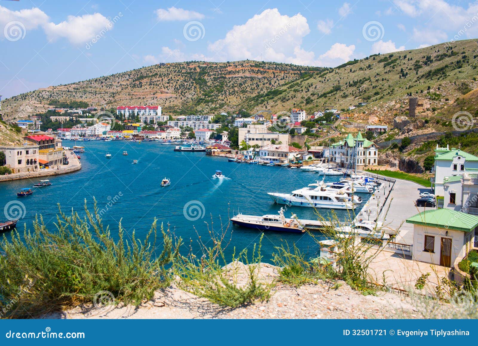 View of the Bay of Balaklava Stock Image - Image of buildings ...