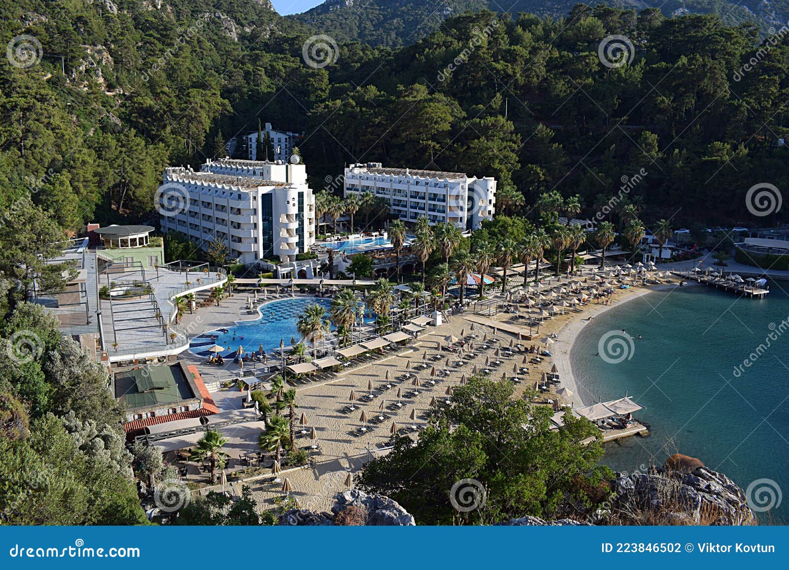 View of the Bay, Beach and Turunc Resort Stock Photo - Image of ...