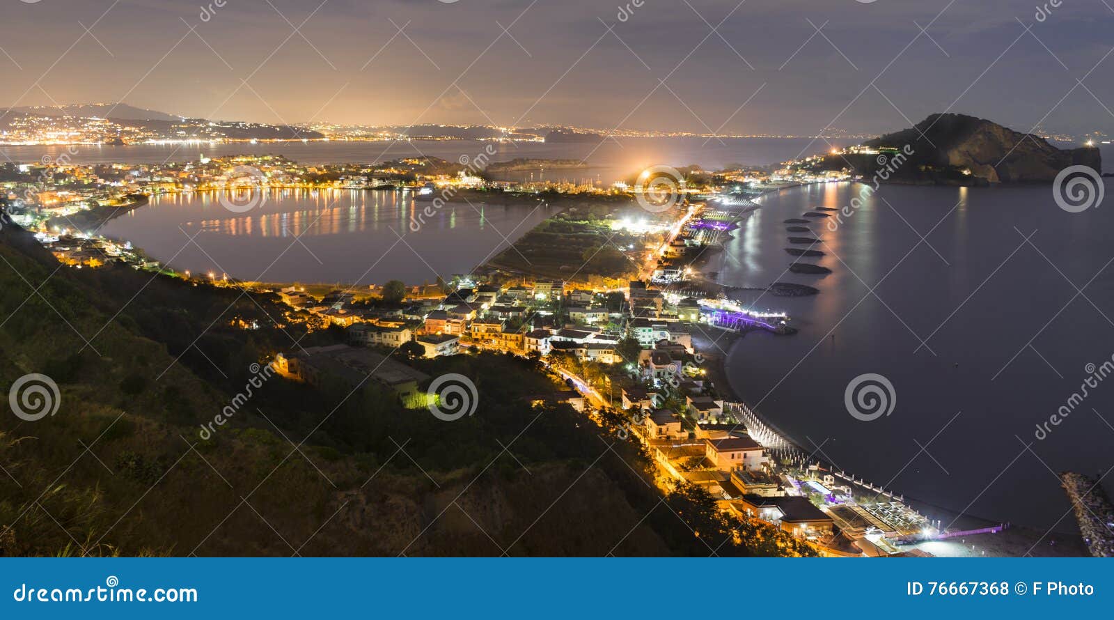 View of the Bay and Capo Miseno Stock Photo - Image of castle, capo ...