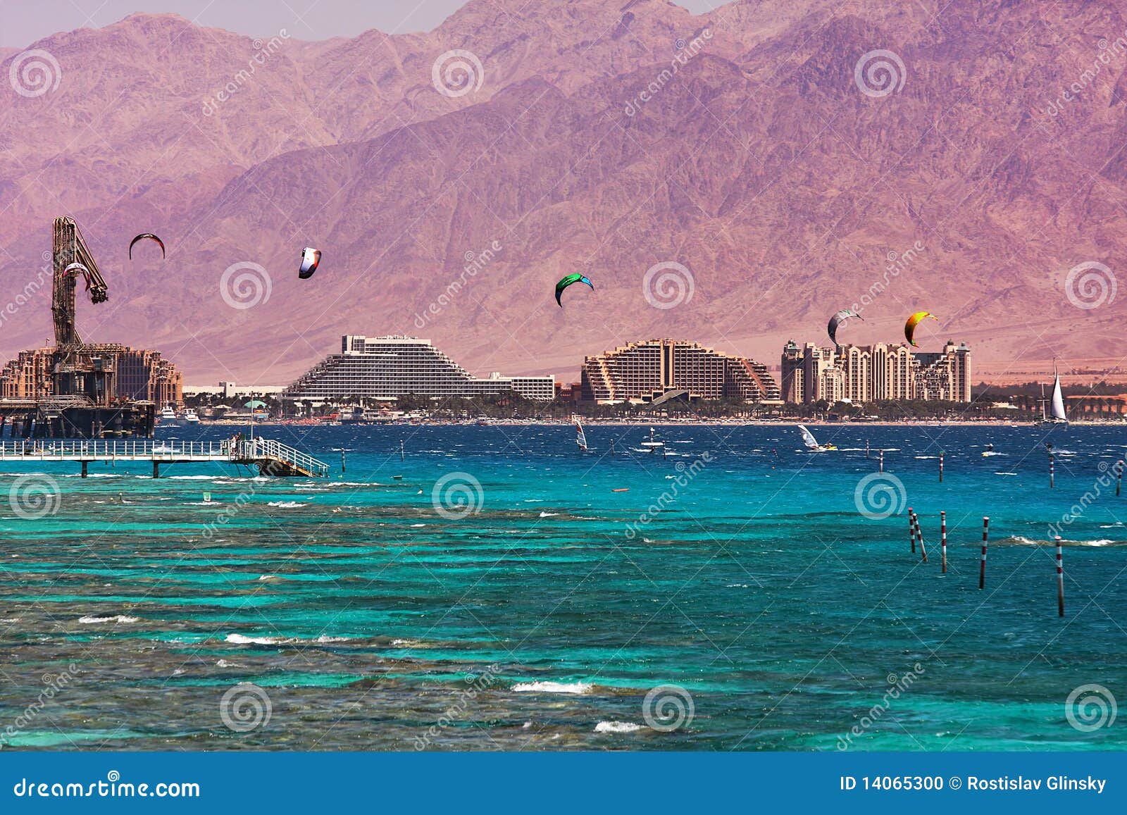 View on Bay and Coastline in Eilat, Israel. Stock Photo - Image of ...