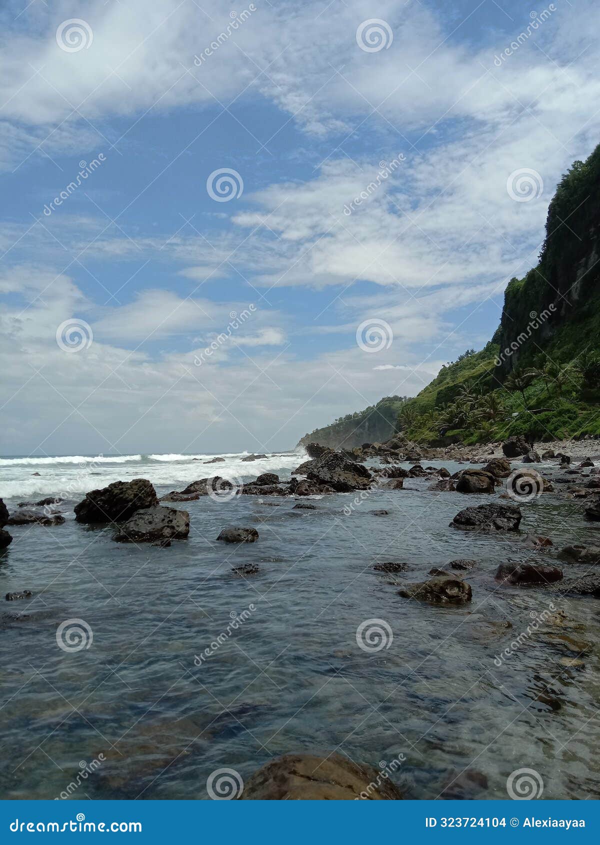 View of the Beach with Coral Rocks and Beautiful Sky during the Day ...
