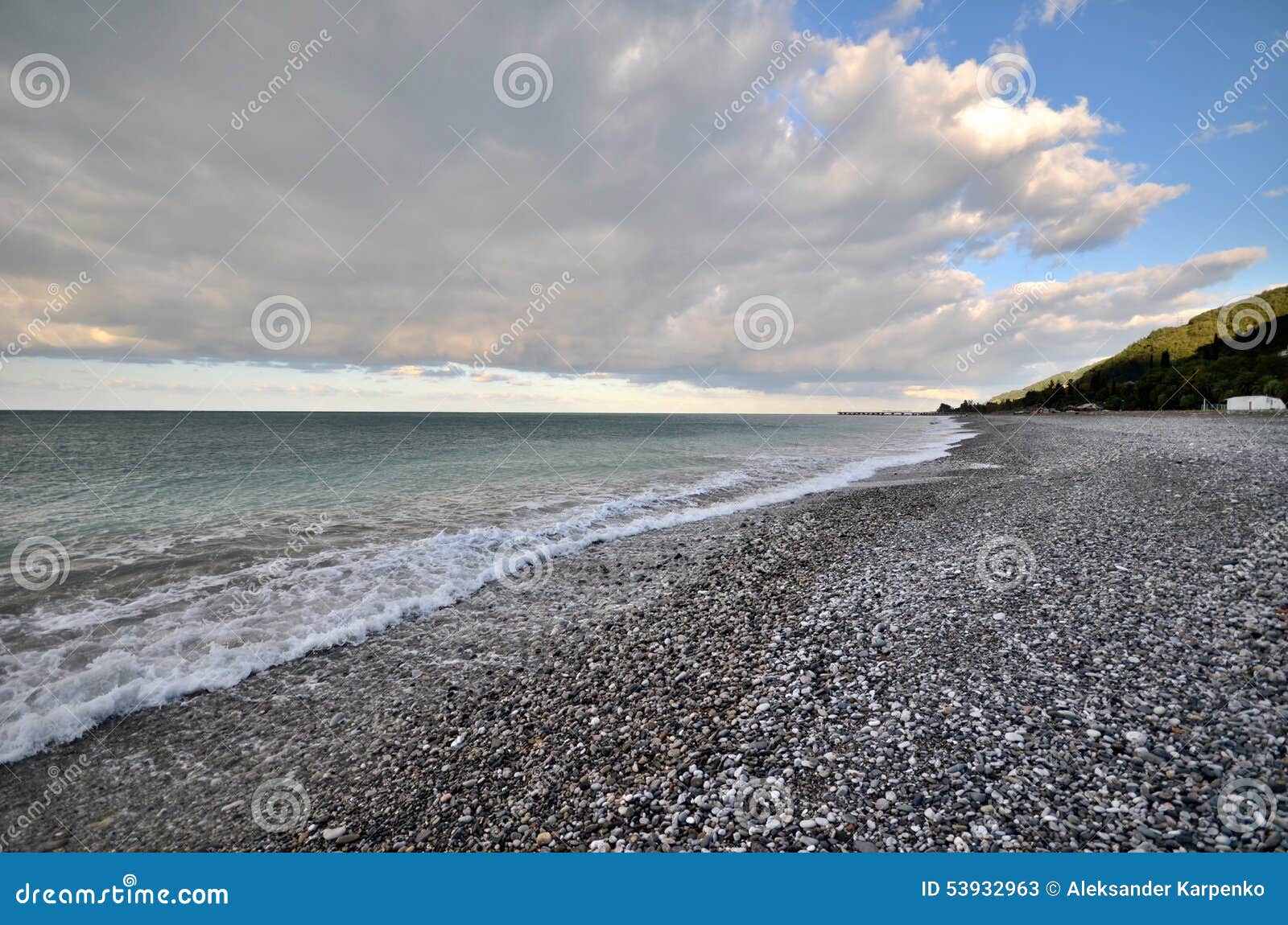 View of the Beach in the Gagra Stock Image - Image of tourism, view ...