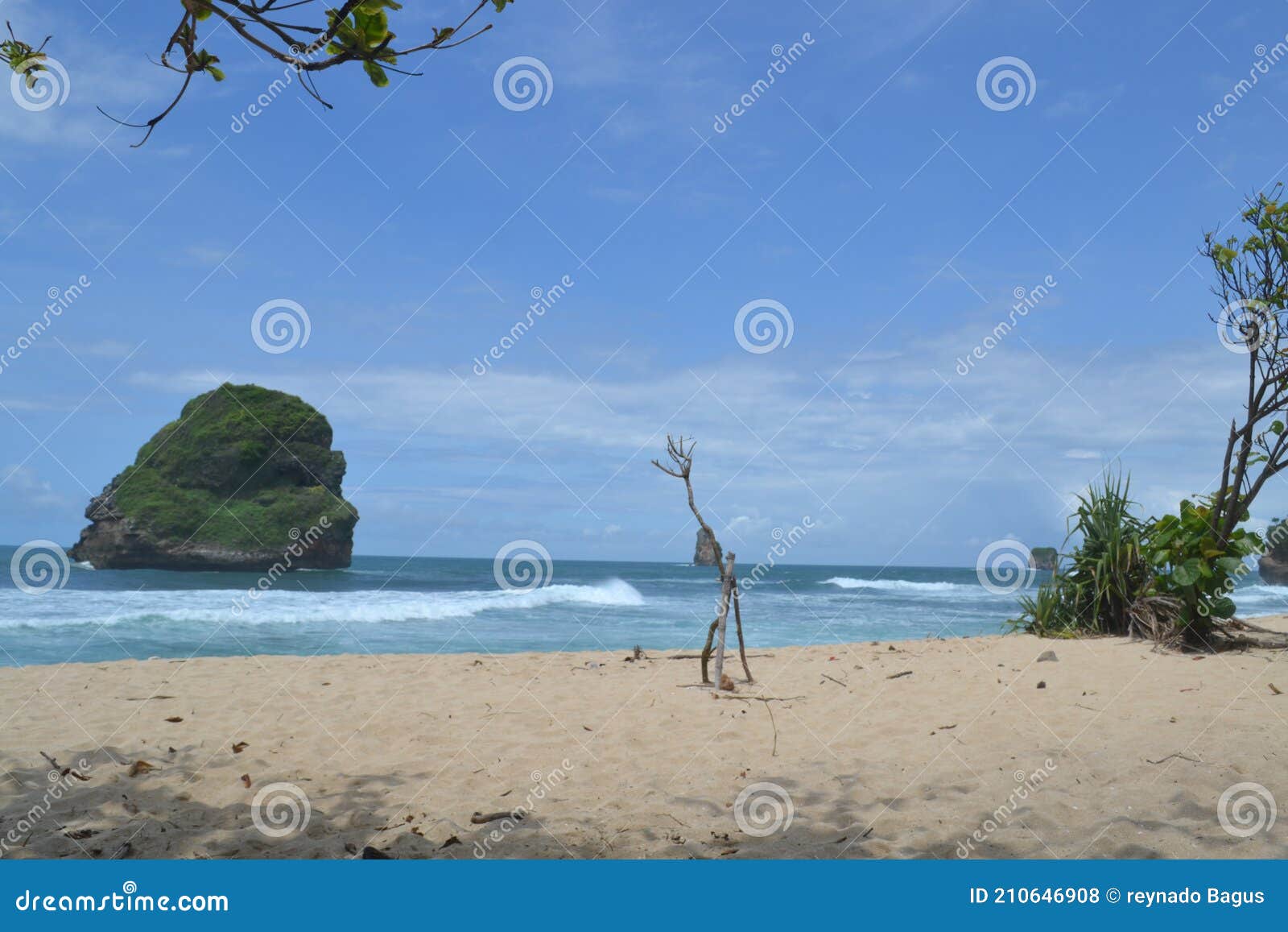 View in this Beach Goa Cina, Malang Stock Photo - Image of malang, view ...