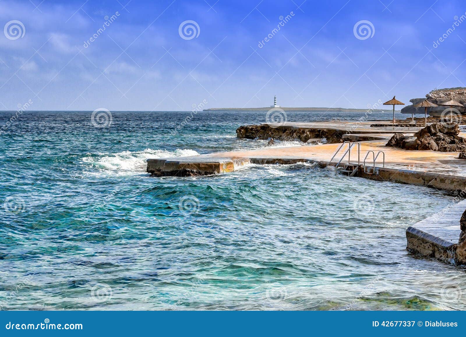 View of SÂ´Algar Beach in Menorca, Balearic Island Stock Image - Image ...
