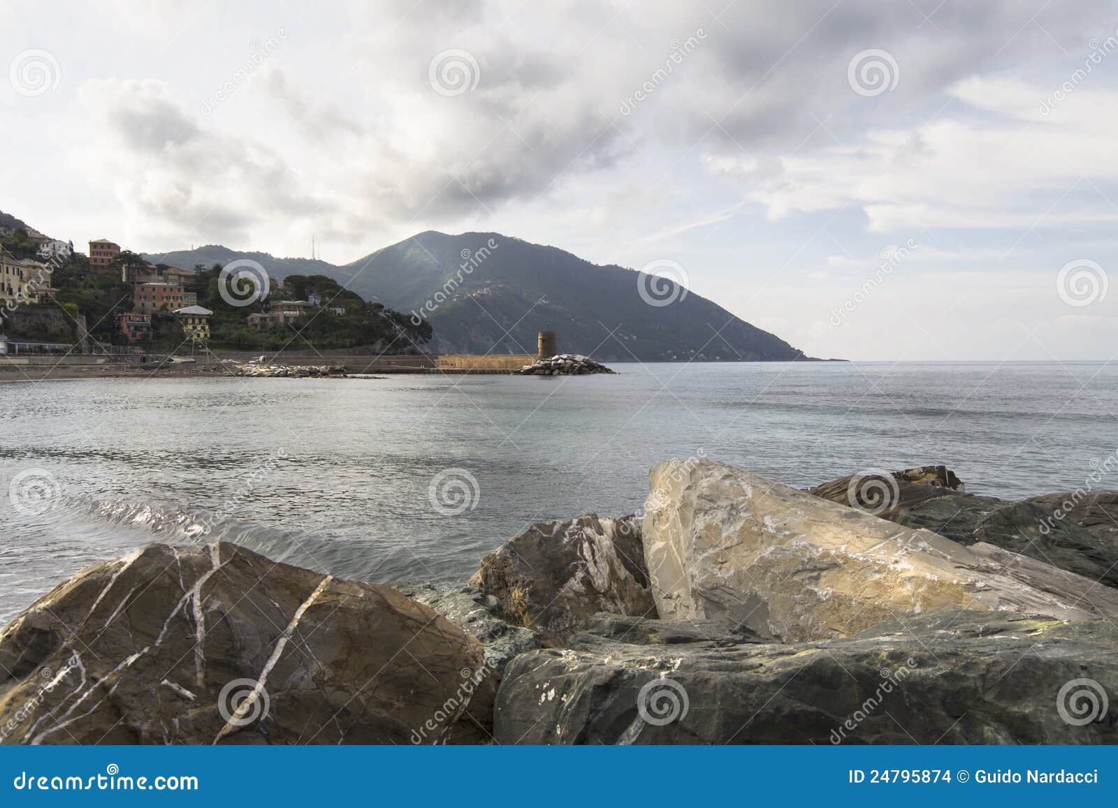 View from the Beach of Recco Stock Photo - Image of tourism, home: 24795874