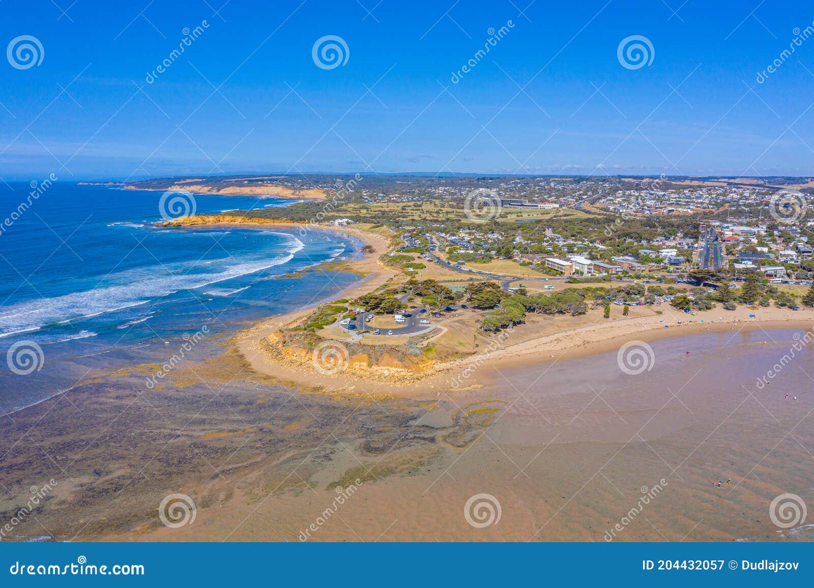 View of a Beach at Torquay, Australia Stock Image - Image of scenic ...