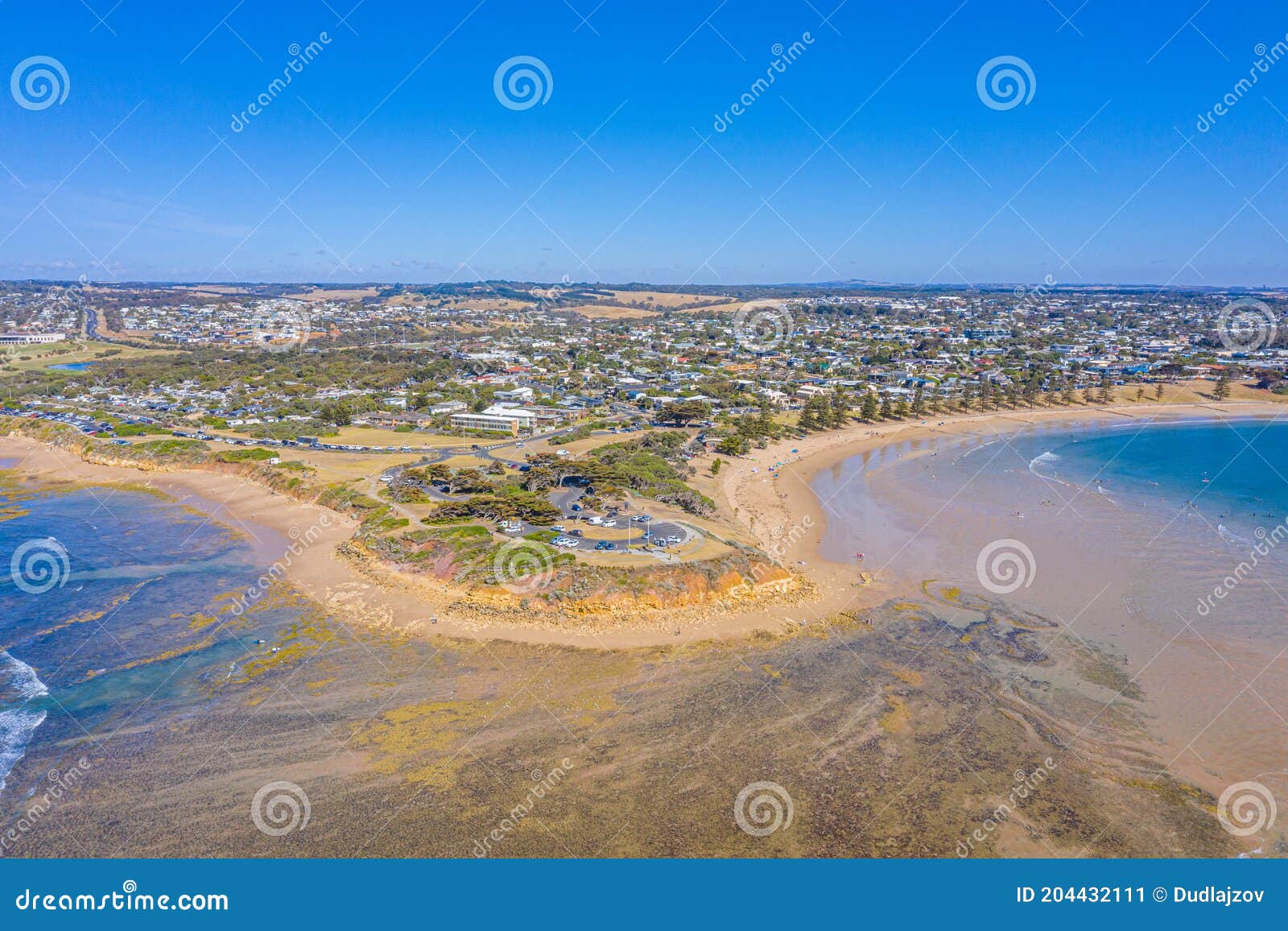 View of a Beach at Torquay, Australia Stock Image - Image of rock ...