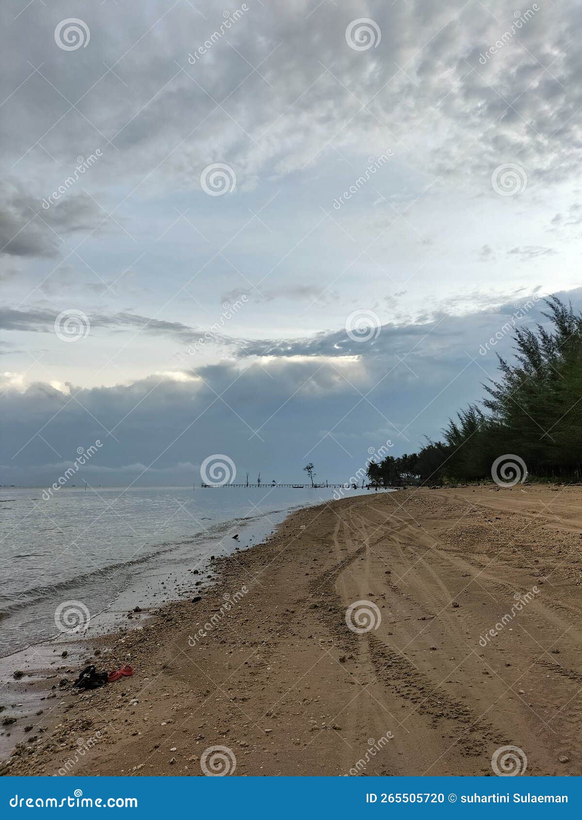 View Beach in Villa Lembayung Borneo Stock Photo - Image of wave, water ...