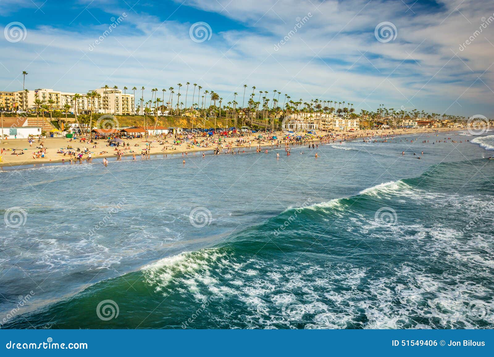 View of the Beach and Waves in the Pacific Ocean from the Pier I Stock ...