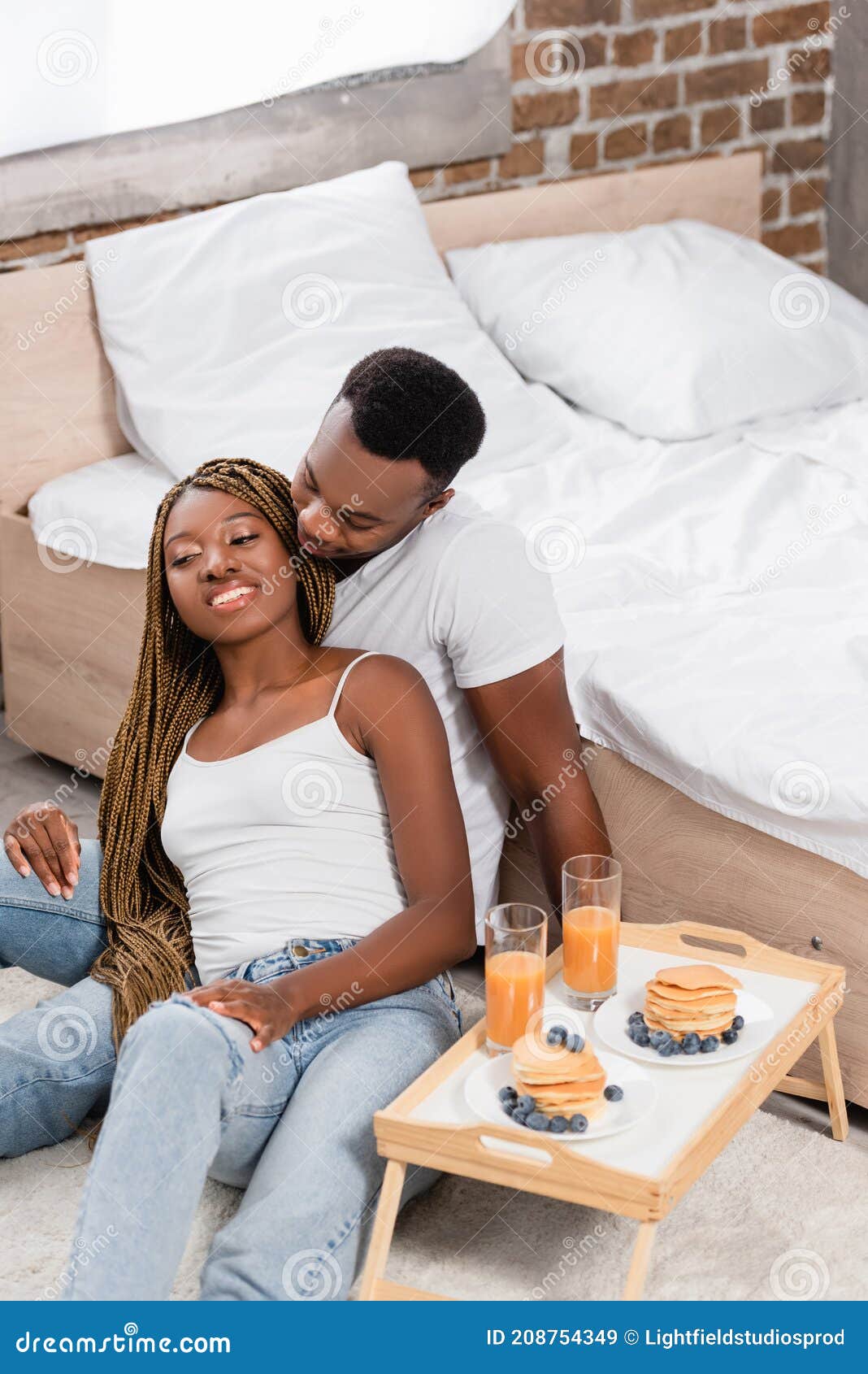 View Of Beautiful African American Couple Stock Image Image Of Food