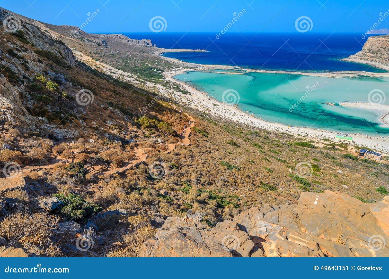 View on Beautiful Balos Beach and Gramvousa Island, Stock Image - Image ...