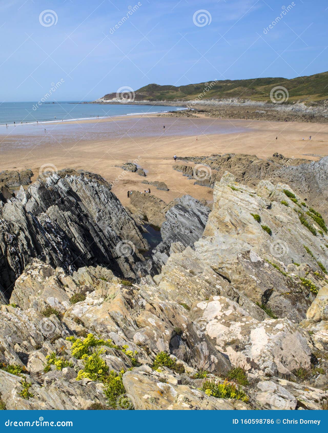 Barricane Beach in North Devon Stock Photo - Image of coastal, holiday ...