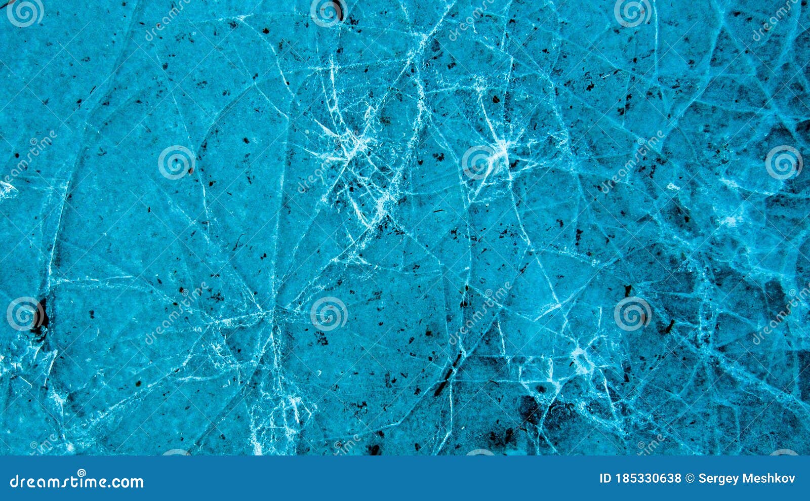 View of Beautiful Drawings on Ice from Cracks. a Tiny World in the ...
