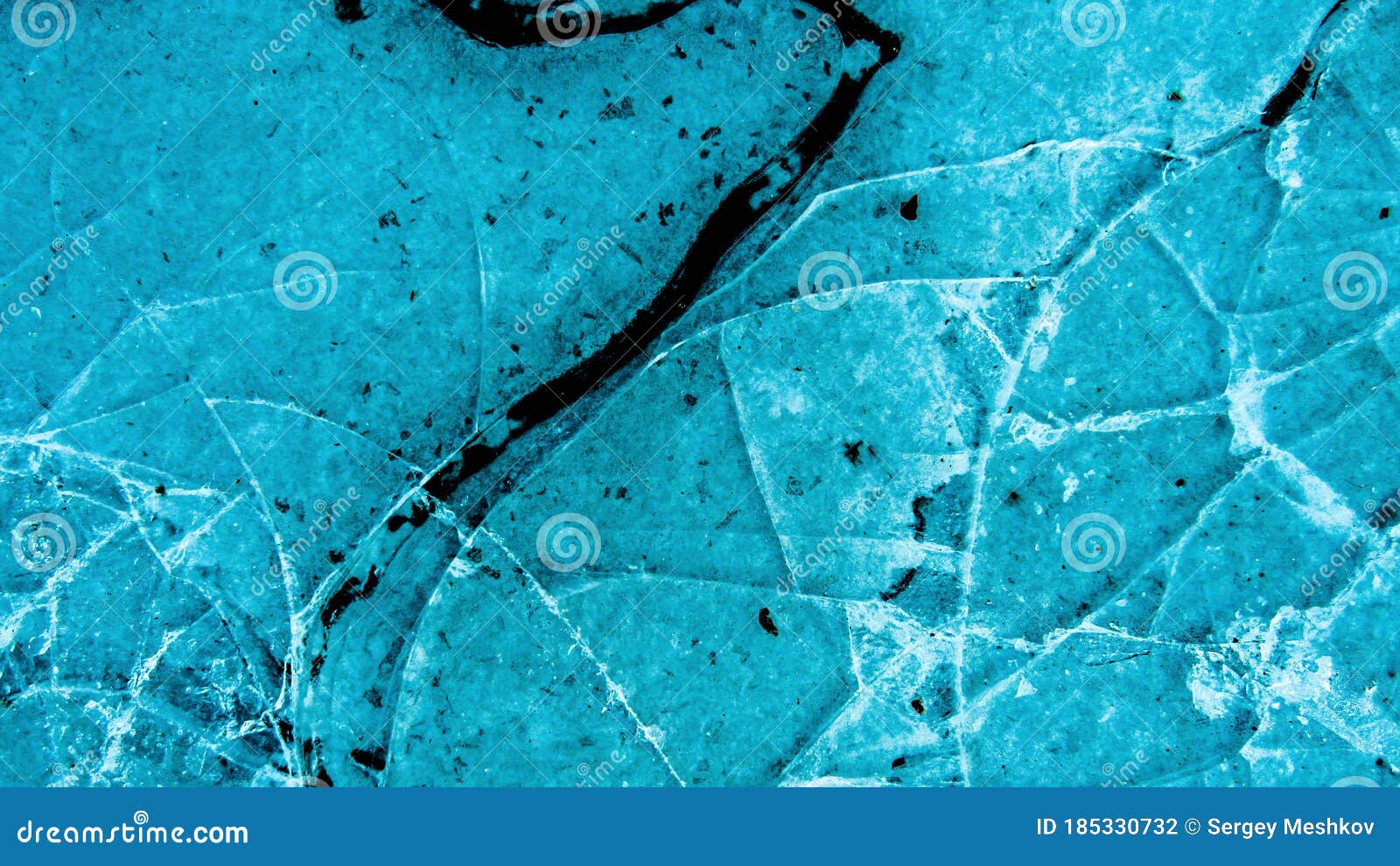 View of Beautiful Drawings on Ice from Cracks. a Tiny World in the ...