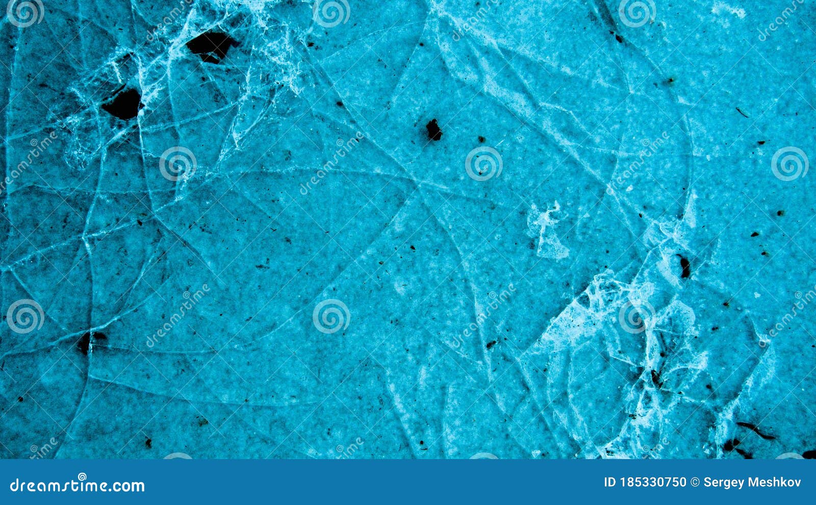 View of Beautiful Drawings on Ice from Cracks. a Tiny World in the ...