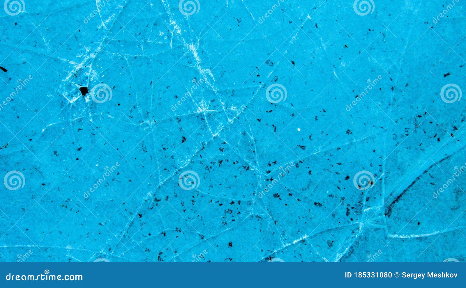 View of Beautiful Drawings on Ice from Cracks. a Tiny World in the ...