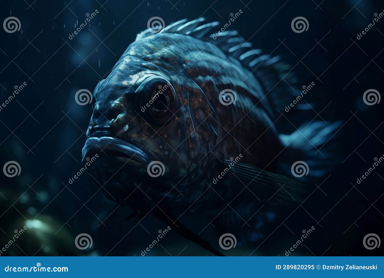 View of a Beautiful Fish at the Bottom of the Sea. Generative AI. Stock ...