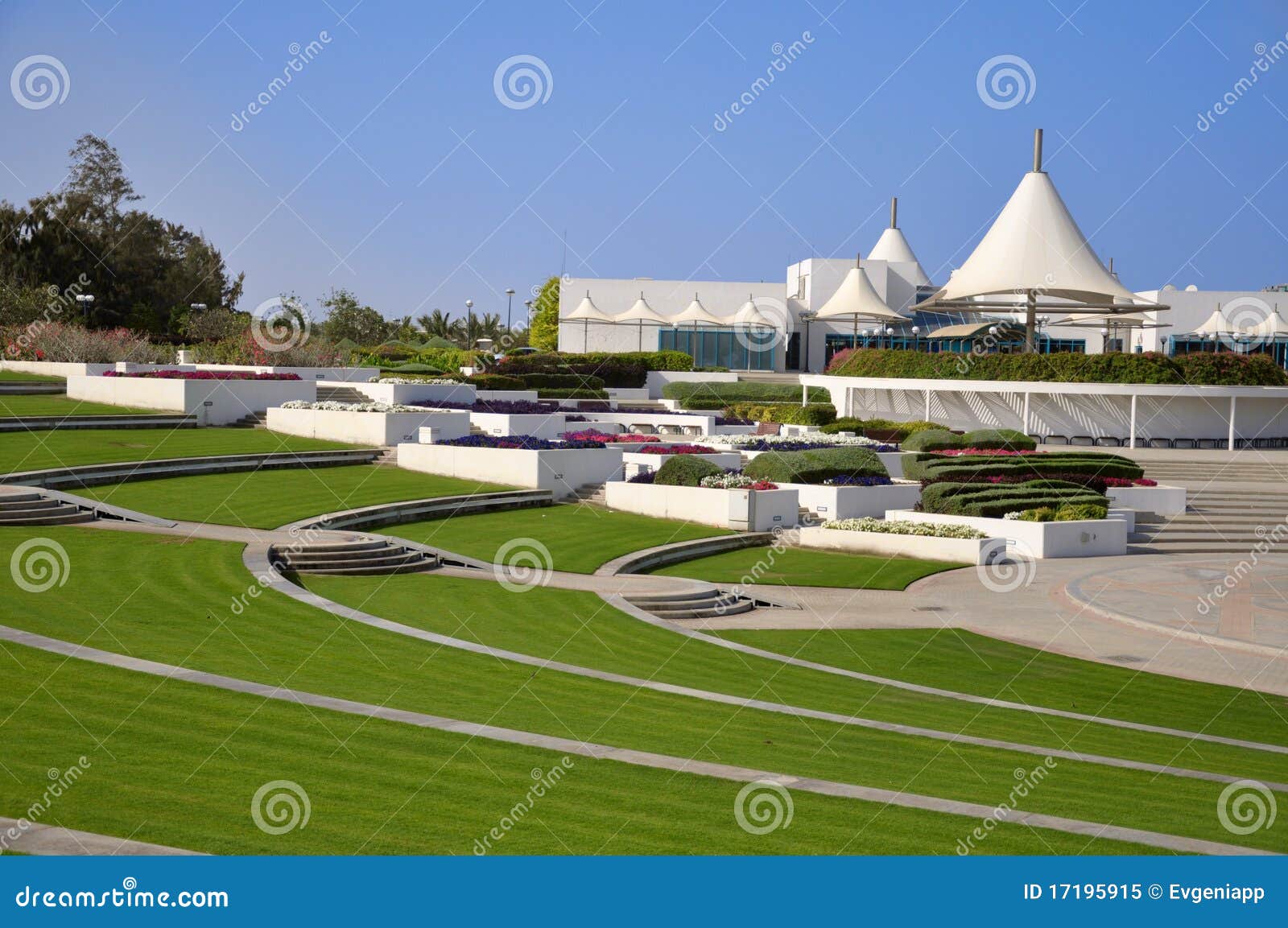 View of Beautiful Park in Dubai, UAE Stock Image - Image of place ...