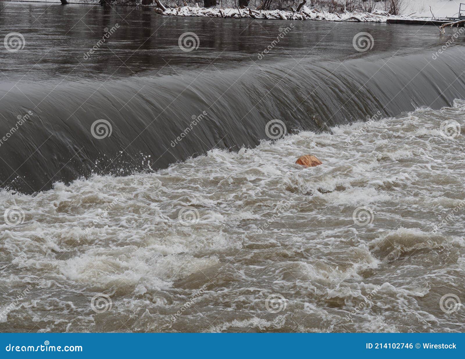 View of the Beautiful Saale River and Its Cascade during Winter in ...