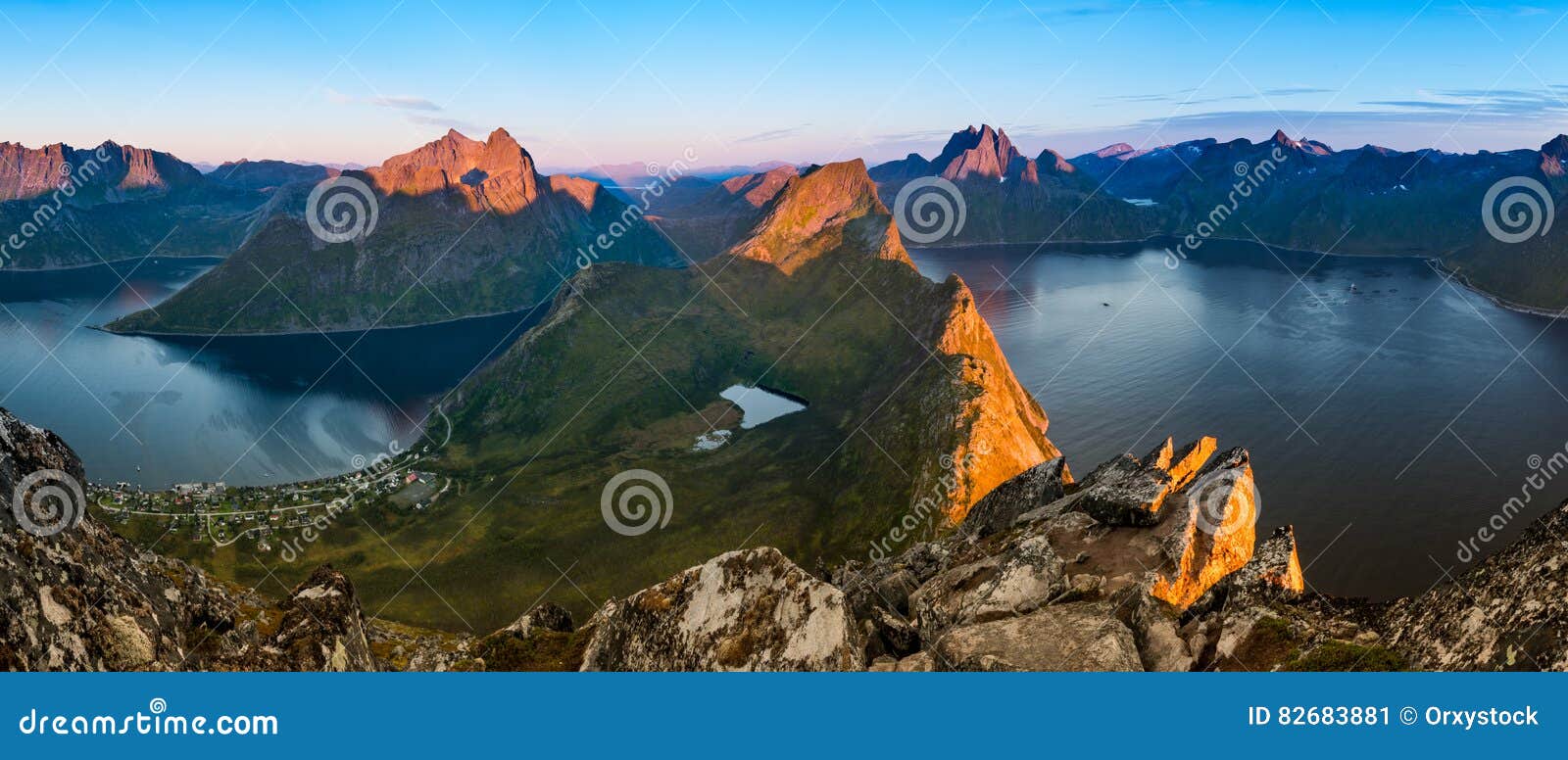 View from Beautiful Segla Mountain, Senja Stock Image - Image of ...