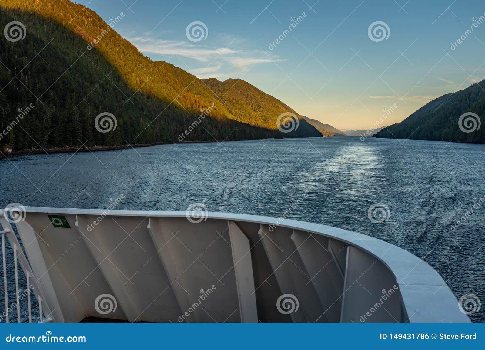 The View at a Beautiful Sunset from the Back of a Ferry As it Makes Its ...
