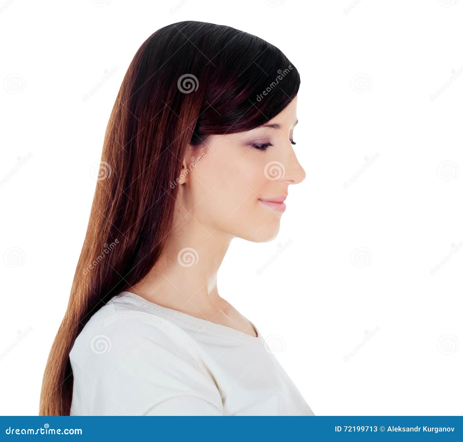 View of Beautiful Young Woman Isolated Over White Stock Image - Image ...