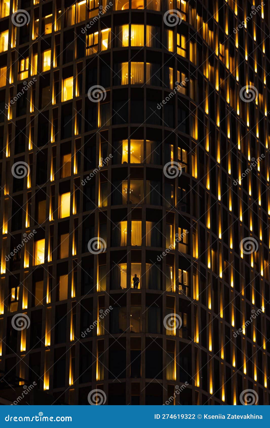 View of the Beautifully Illuminated Facade of the Building at Night ...