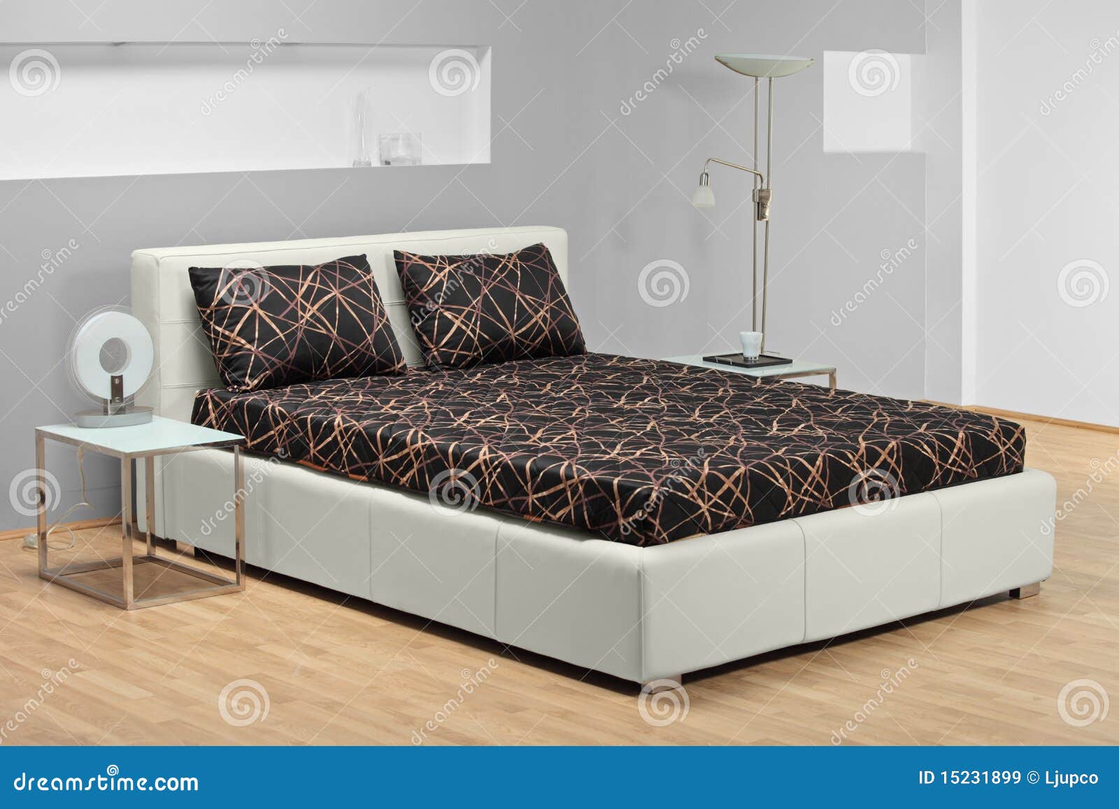 A view of a bed stock image. Image of bedroom, light - 15231899