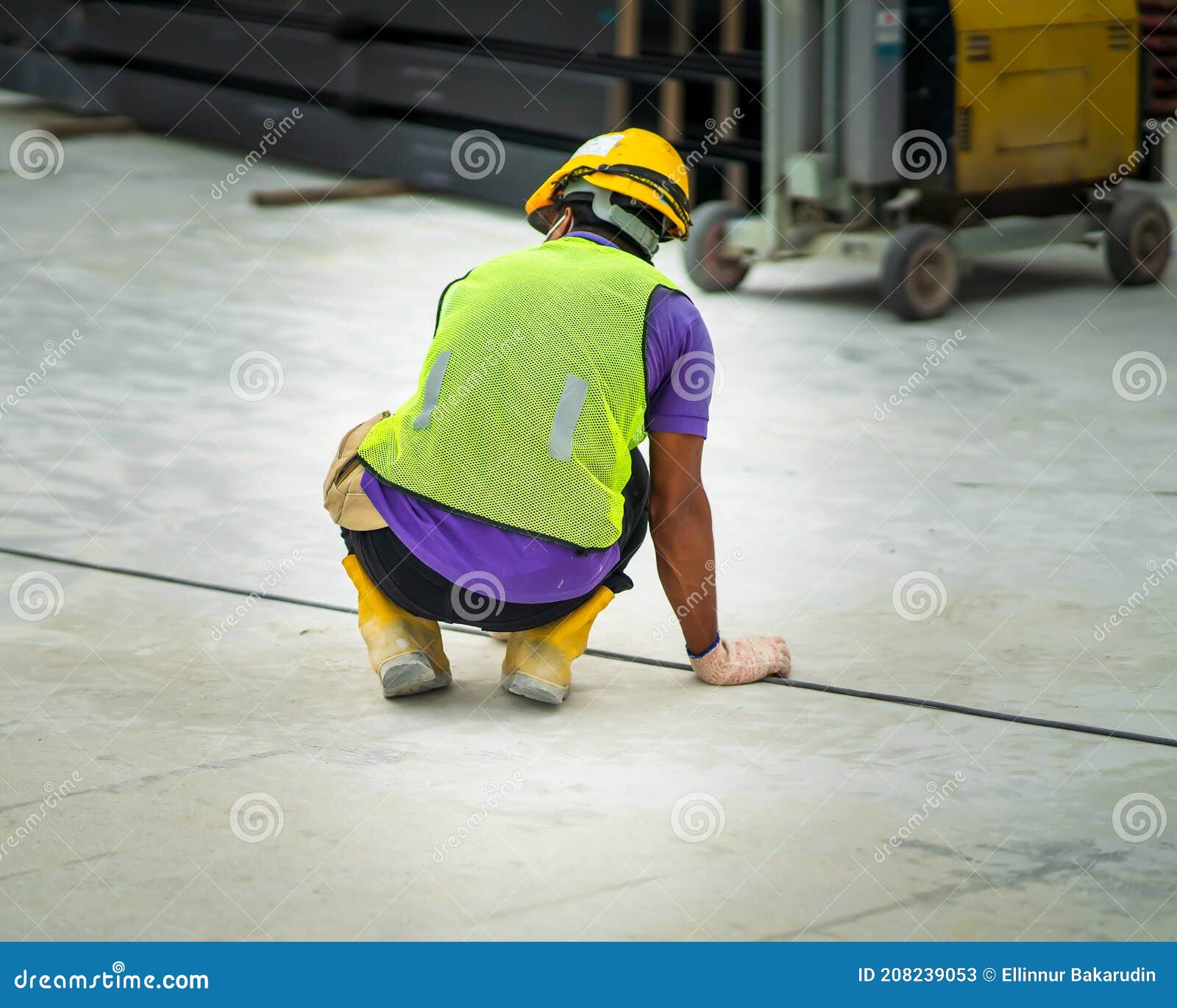 View from Behind of Construction Worker in the Construction Site Stock ...