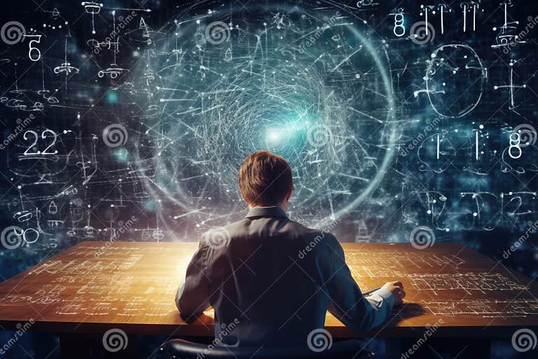 View from Behind a Human Figure, Visualizing a Large Technological ...