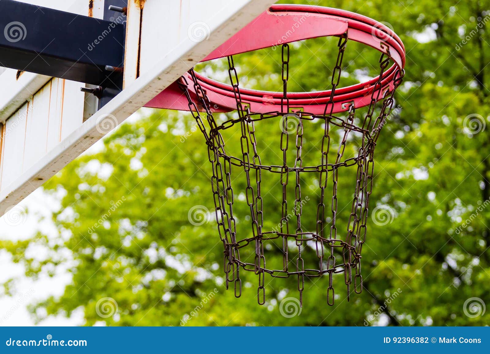 View from Behind a Park Basketball Hoop Stock Photo - Image of play ...