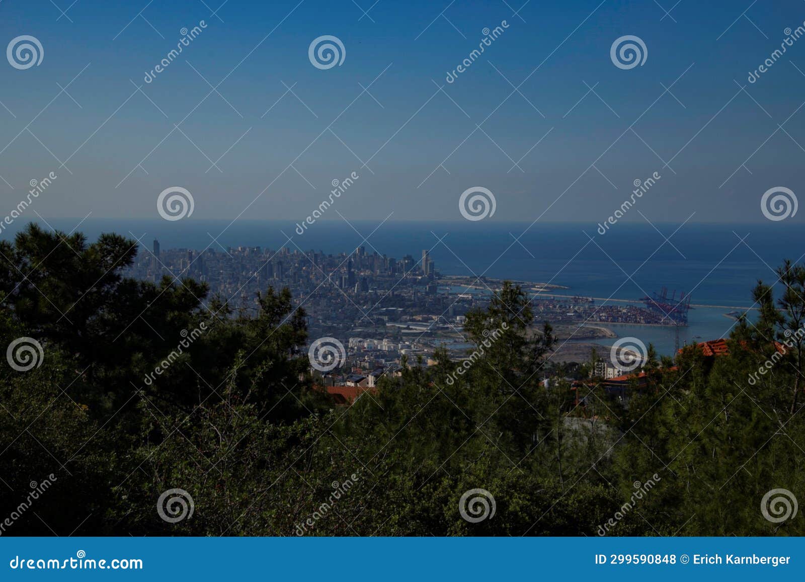 View at Beirut from a Distance Stock Photo - Image of mountain ...