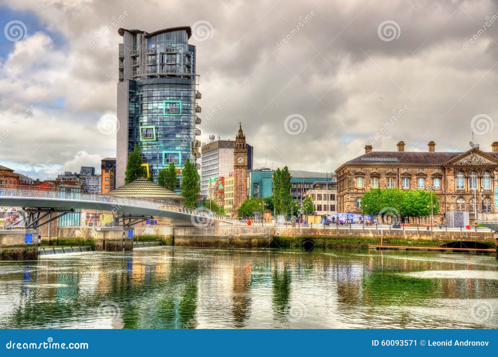 View of Belfast with the River Lagan Stock Image - Image of district ...