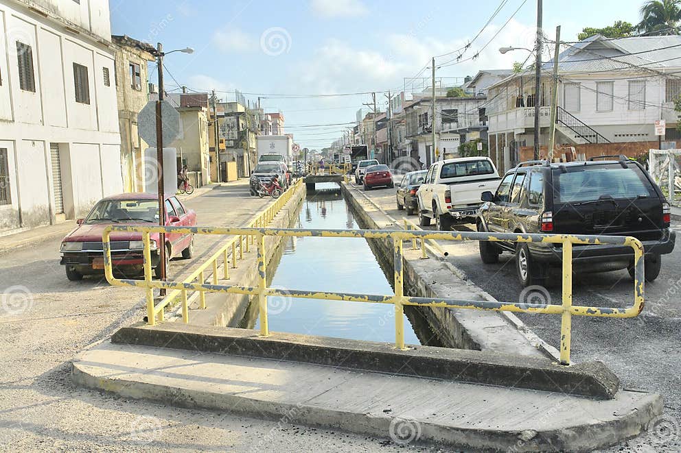 View of Belize City from the Belize River Stock Photo - Image of ...