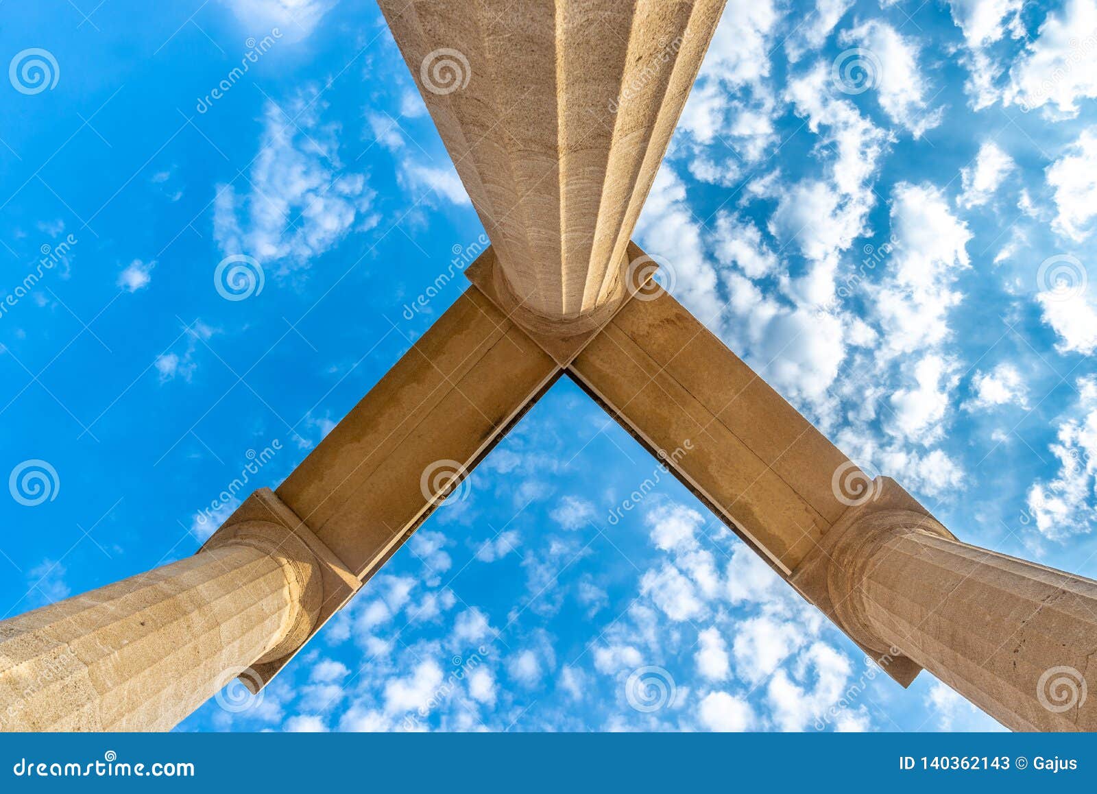 View from Below of Antique Pillars Stock Image - Image of destination ...