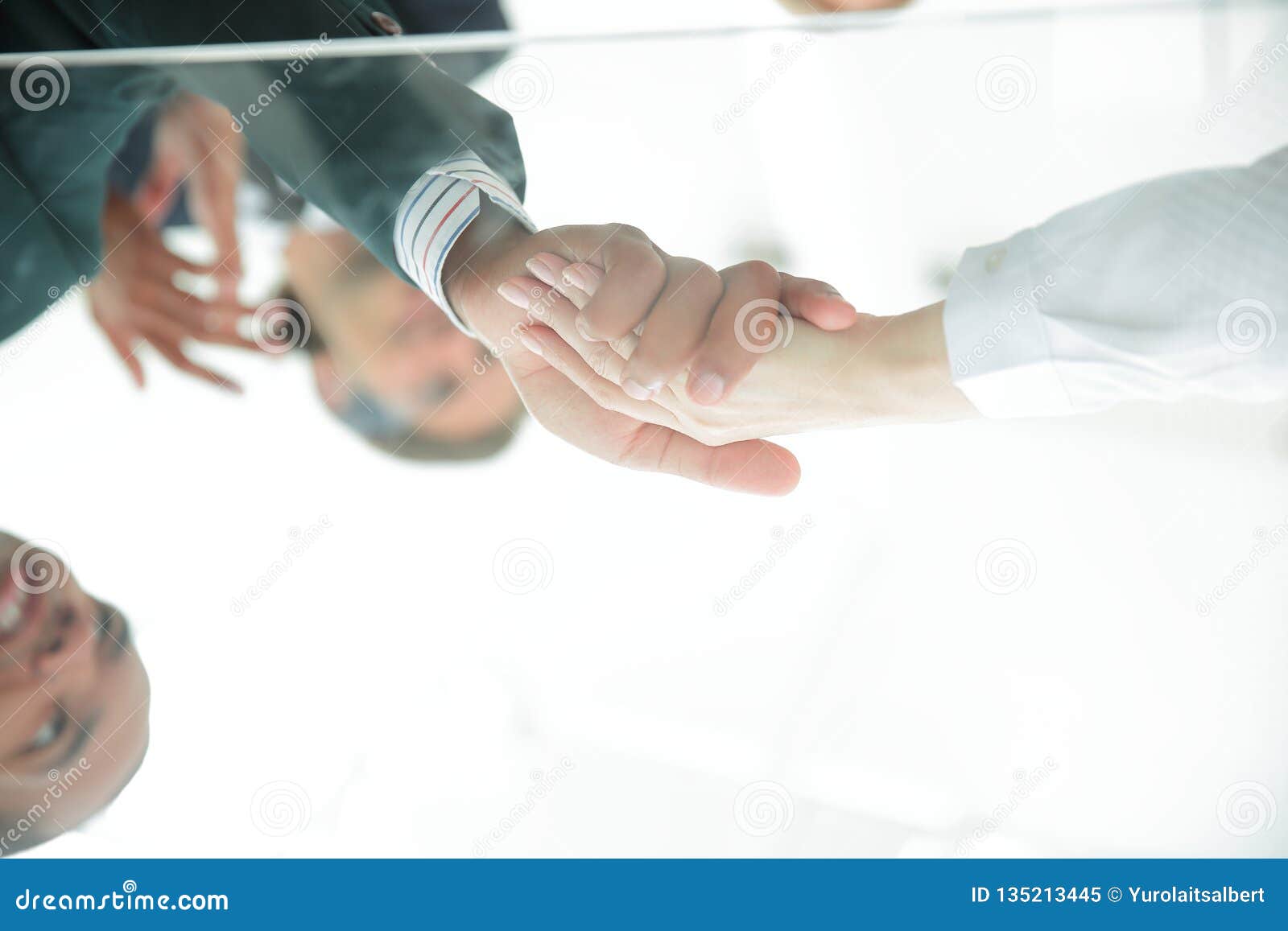 From Behind the Glass. Handshake of Business Partners Stock Image ...