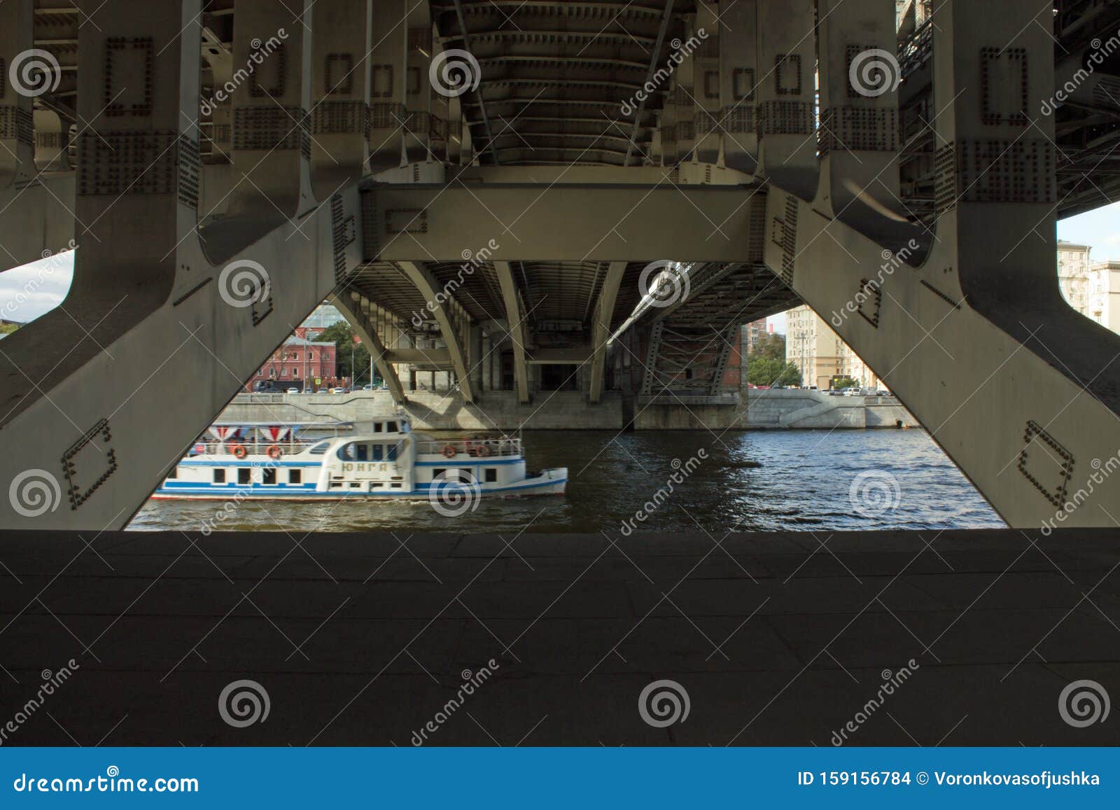 A View from Below on Concrete Bridge Design Stock Photo - Image of ...