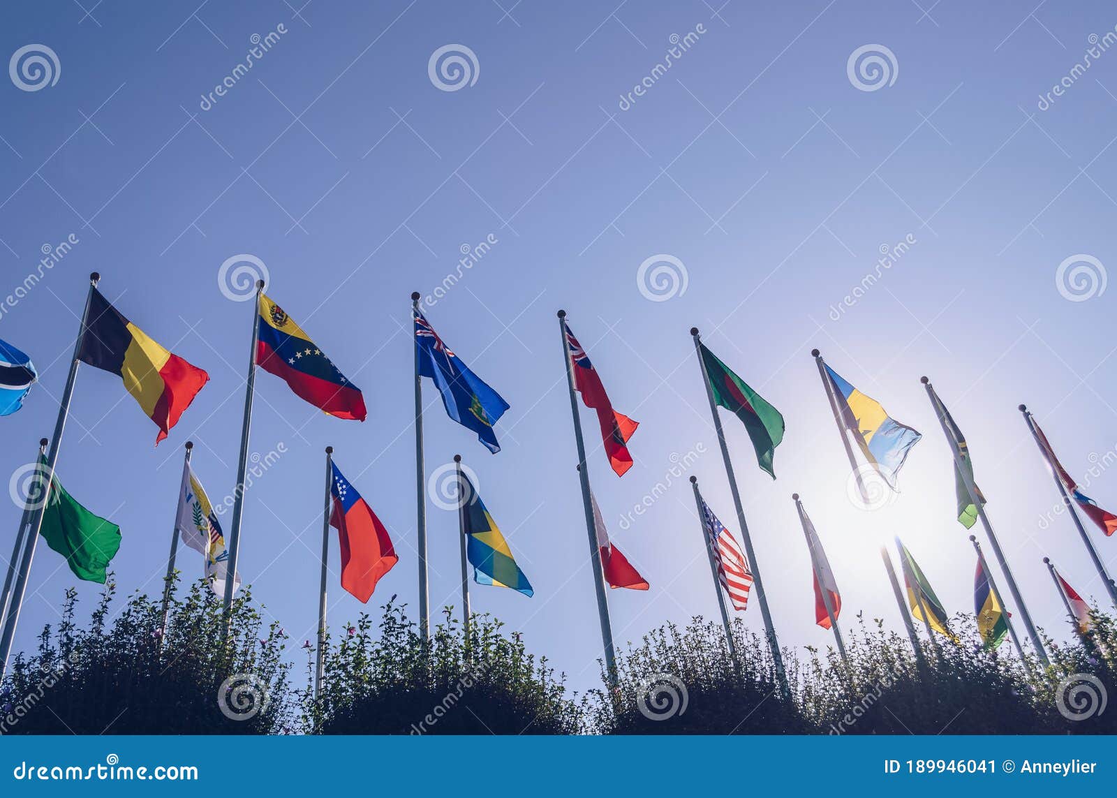 View from Below on Countries Flags Stock Image - Image of communication ...