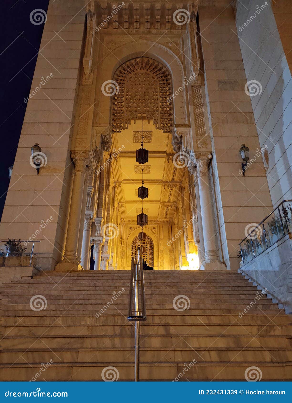 View of the Entrance To a Marble Mosque in Constantin. Algeria Stock ...