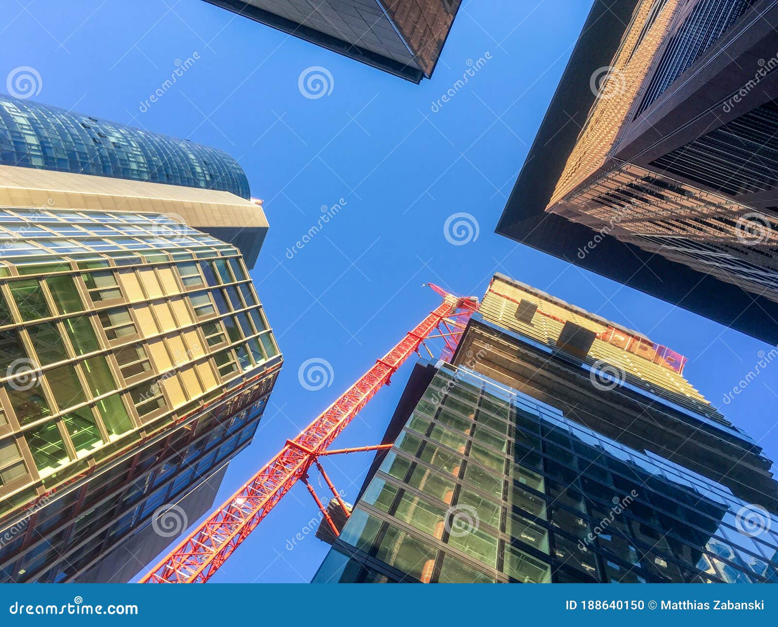View from Below of High-rise Buildings with Freight Elevators for ...