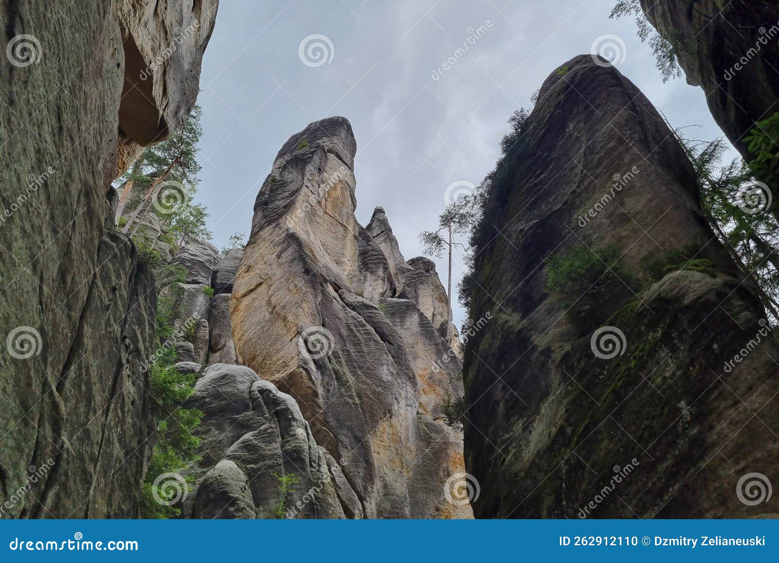 View from Below of the Large Cliffs in the Mountains. the Background of ...