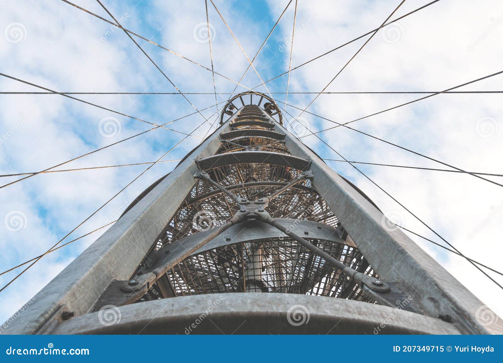 View from Below on the Metal Structure of the Lookout Tower. Modern ...