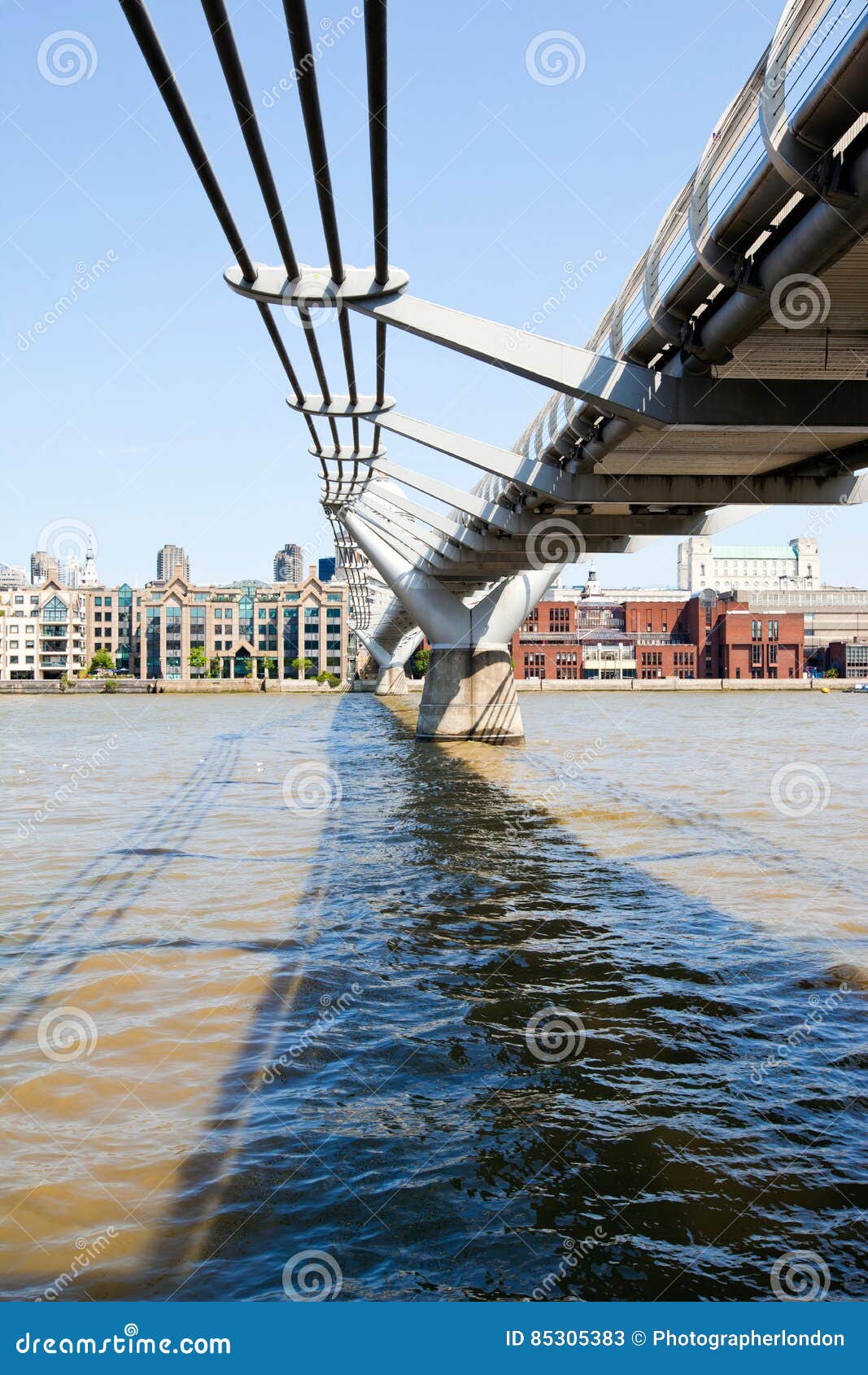 View from Below of Millennium Bridge Editorial Stock Photo - Image of ...