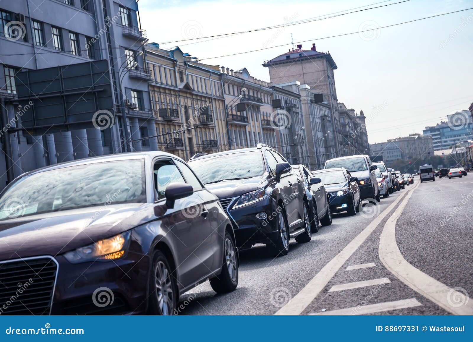 View from Below To the Lane with Cars Stock Image - Image of highway ...