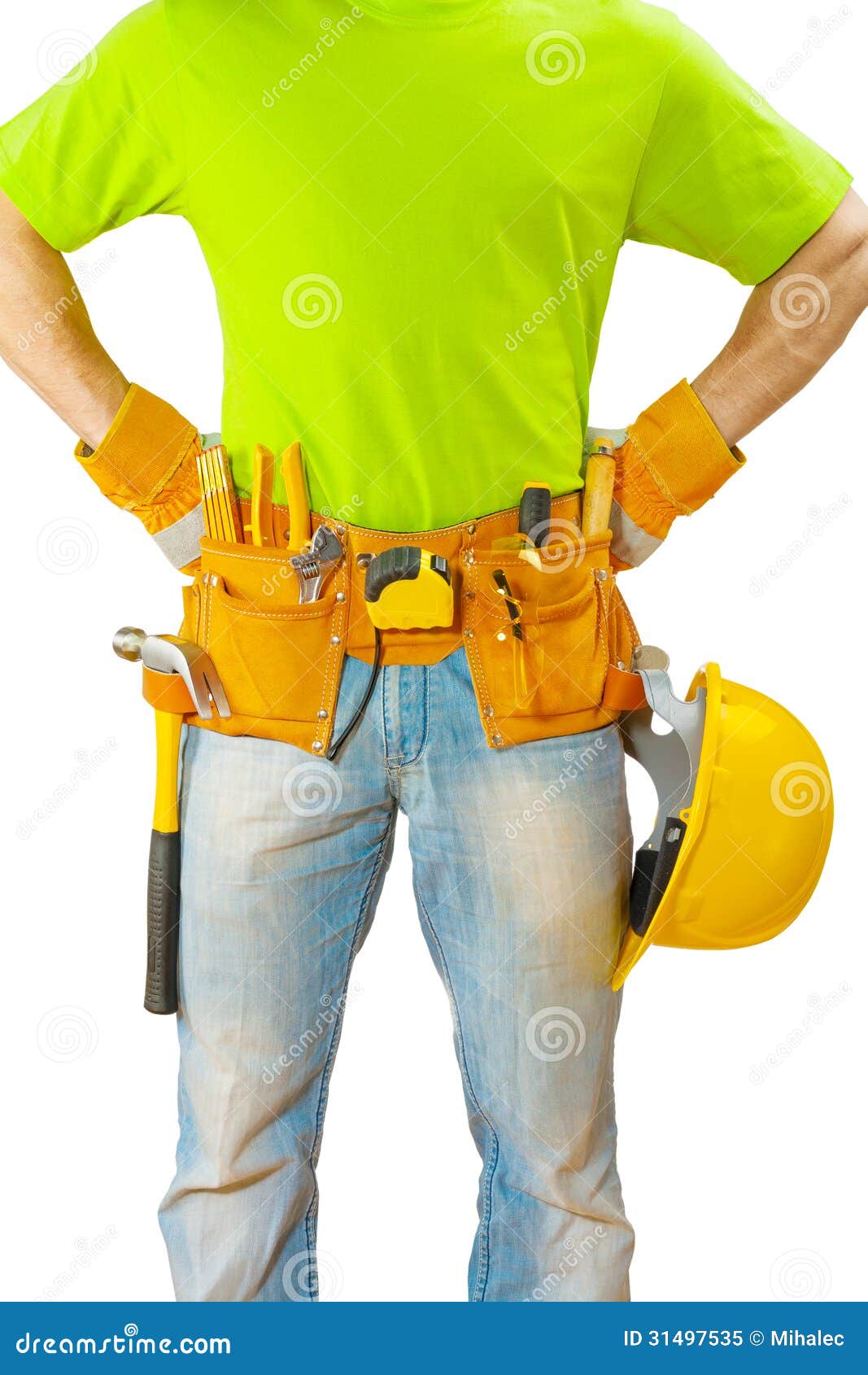 View on Belt with Tools on Worker Close Up Stock Image - Image of ...